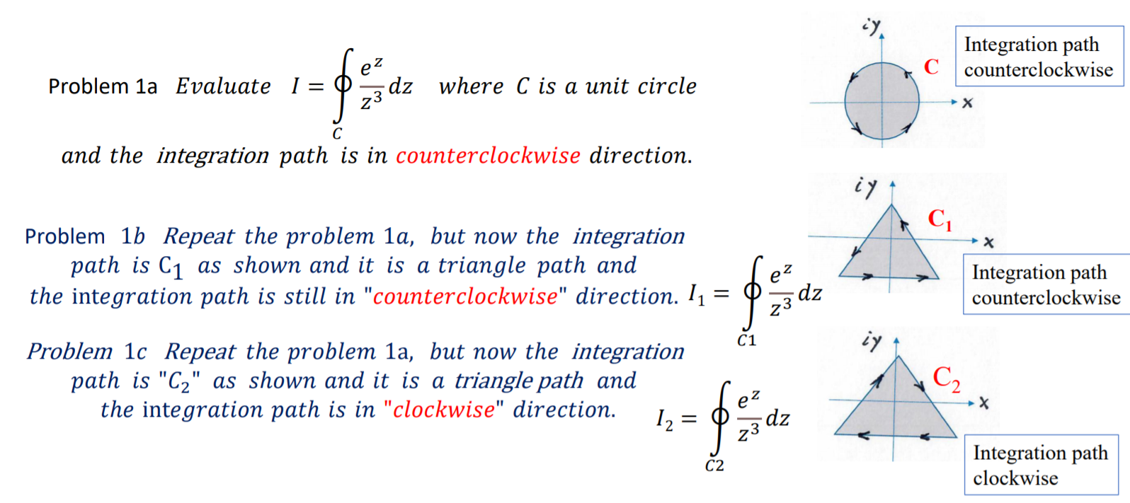 Solved iy. Integration path C counterclockwise 2 e Problem | Chegg.com