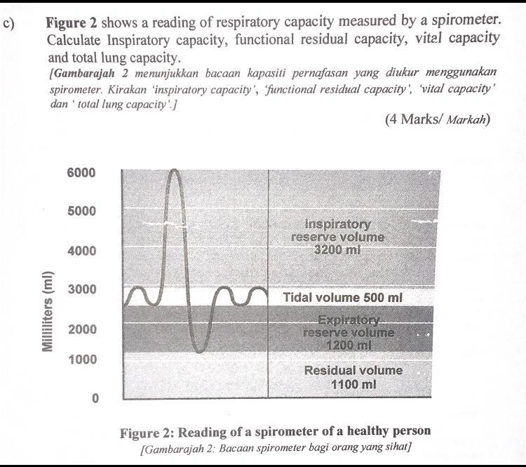 Solved c) Figure 2 shows a reading of respiratory capacity | Chegg.com