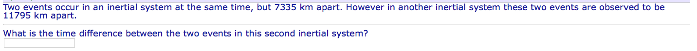 Solved Two events occur in an inertial system at the same | Chegg.com