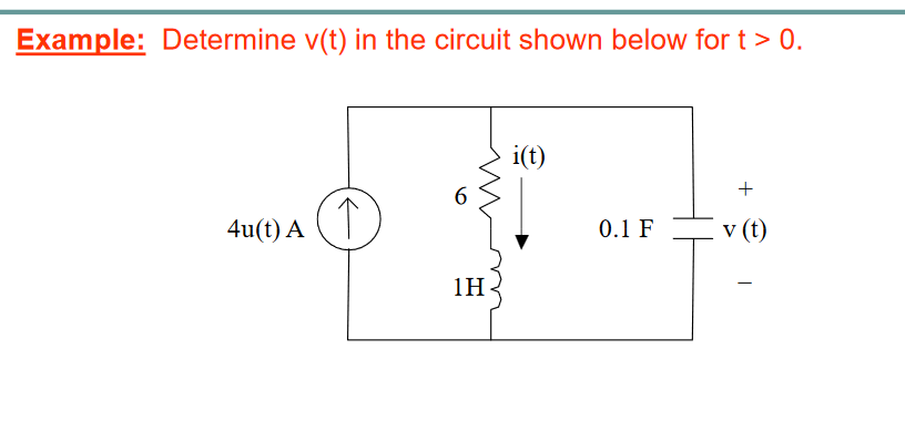 Solved Example: Determine v(t) in the circuit shown below | Chegg.com
