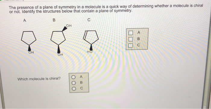 Solved The presence of a plane of symmetry in a molecule is | Chegg.com Solved The presence of a plane of symmetry in a molecule is | Chegg.com