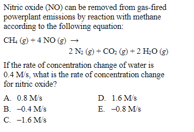 Solved Nitric oxide (NO) can be removed from gas-fired | Chegg.com