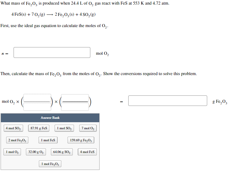 Solved What mass of Fe2O3 is produced when 24.4 L of O2 gas | Chegg.com