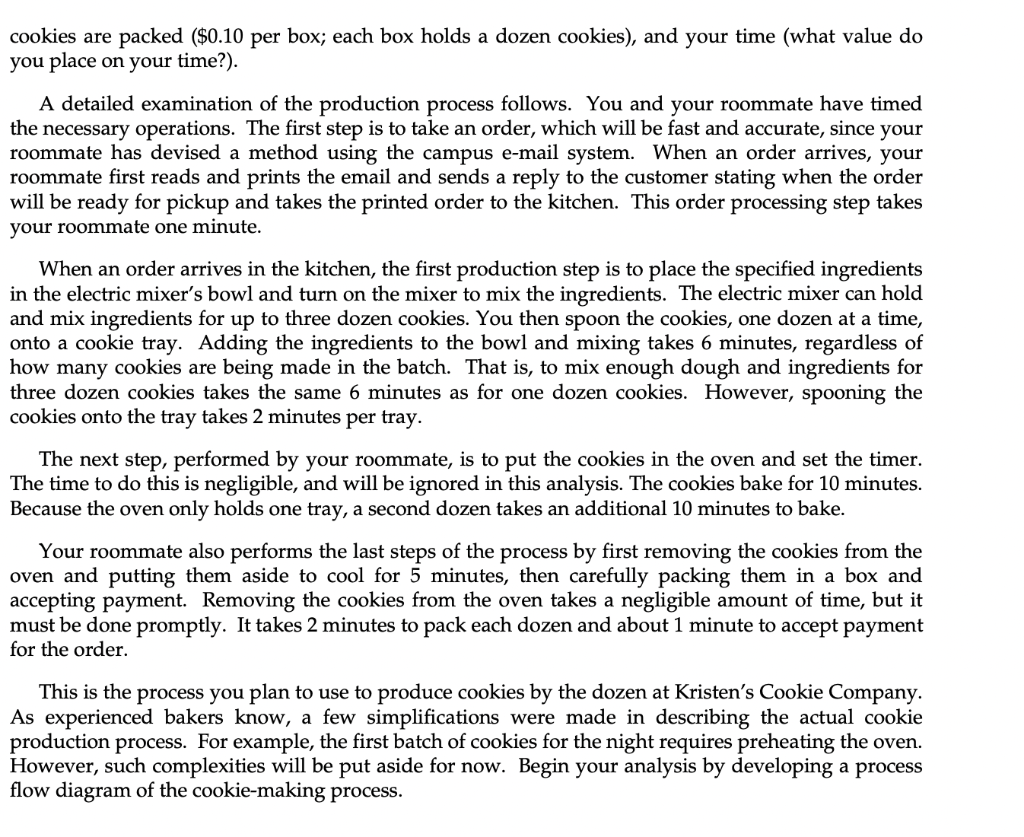 Solved ROGER BOHN Kristen's Cookie Company (A) (Abridged) | Chegg.com