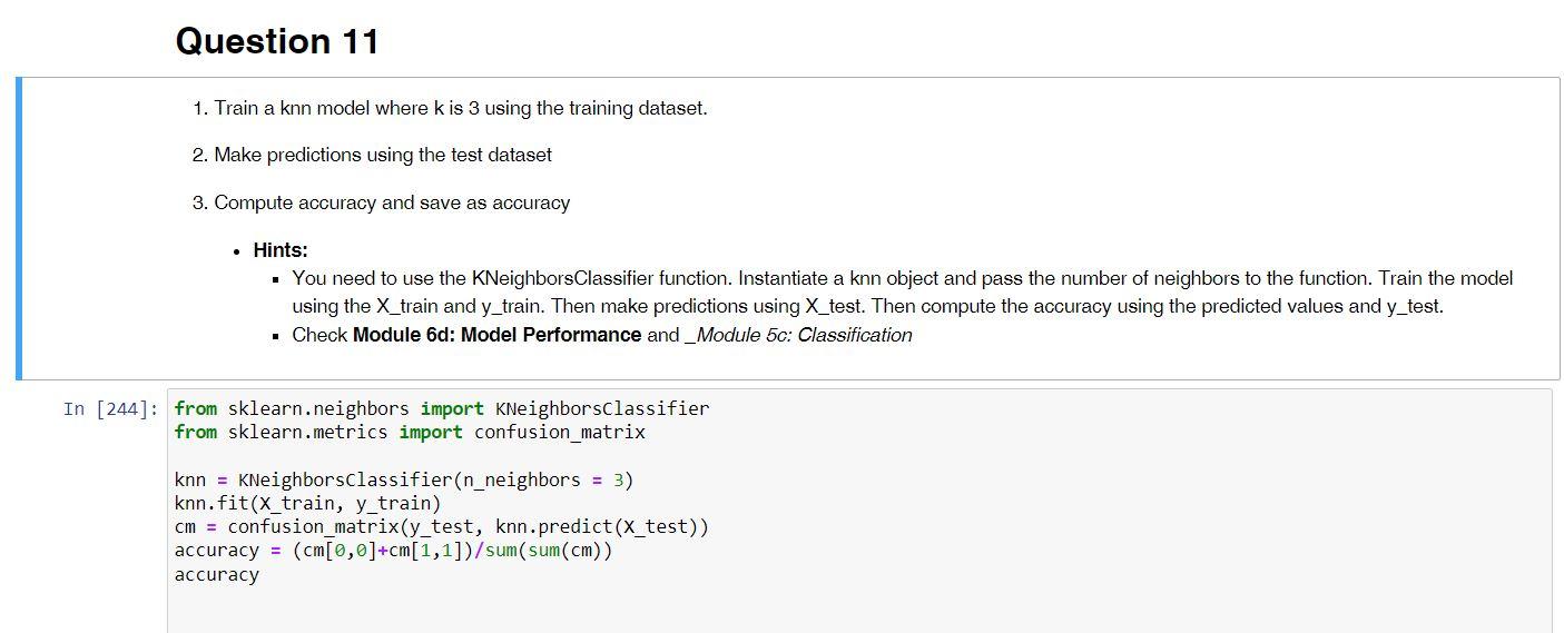 Solved What do I have wrong here? # Your code to train | Chegg.com