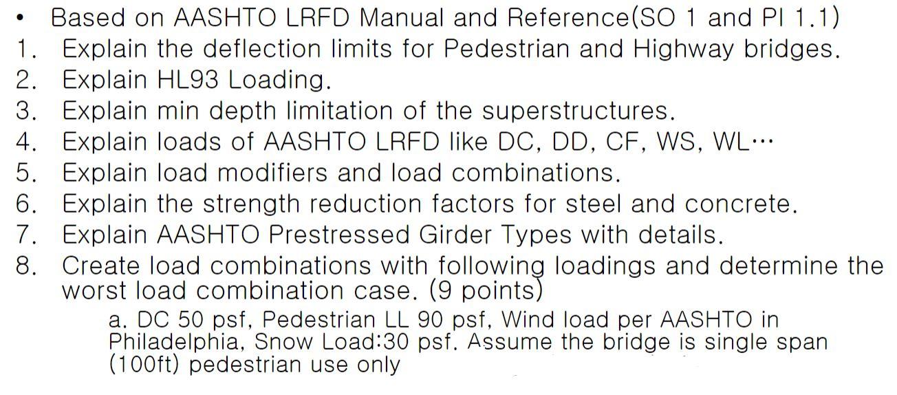 Solved . Based on AASHTO LRFD Manual and Reference(SO 1 and | Chegg.com