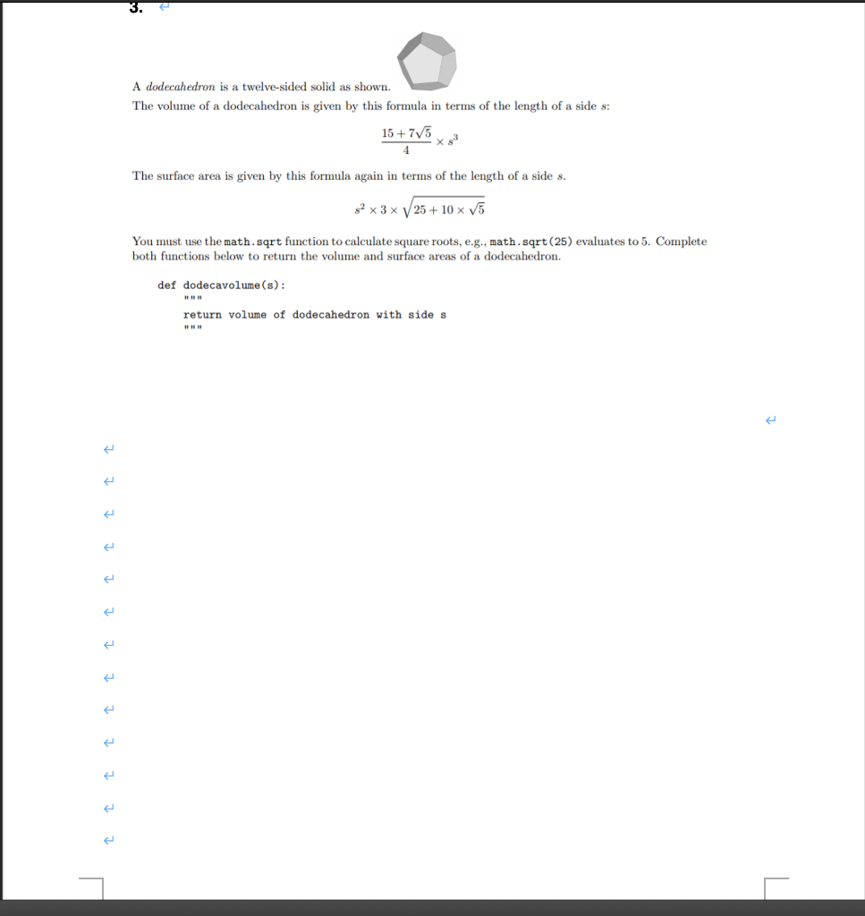 Solved A dodecahedron is a twelve-sided solid as shown. The | Chegg.com