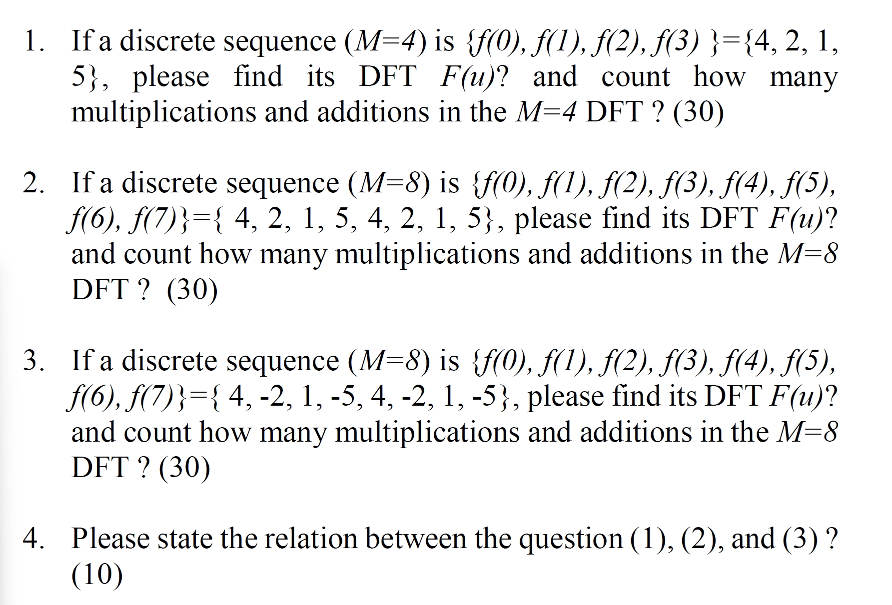 Solved 1 If A Discrete Sequence M 4 Is