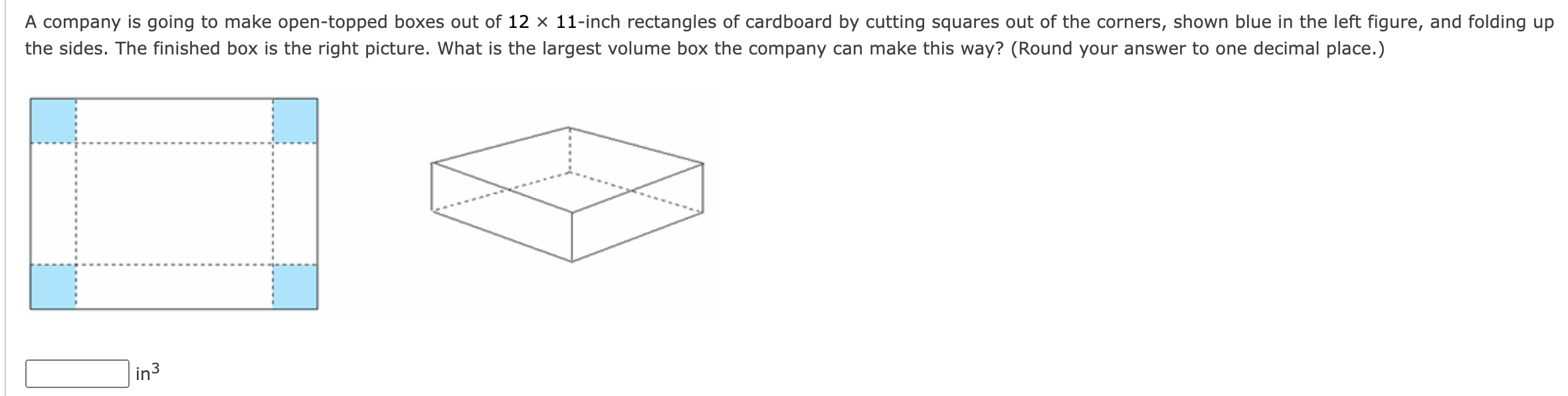 Solved A company is going to make open-topped boxes out of | Chegg.com