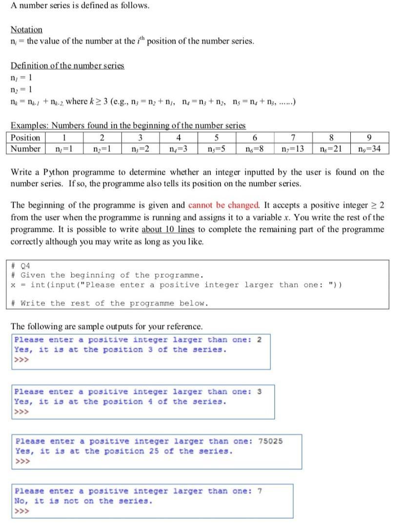 Solved A number series is defined as follows. Notation n = | Chegg.com