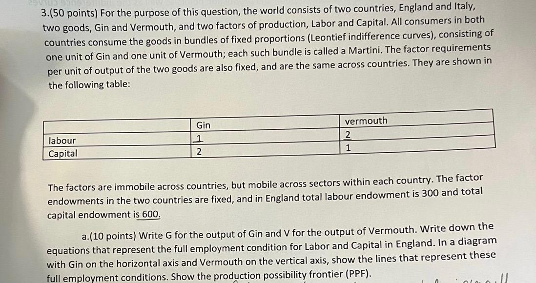 Solved 3. (50 points) For the purpose of this question, the | Chegg.com
