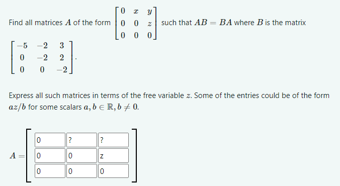 Solved Find all matrices A of the form ⎣⎡000x00yz0⎦⎤ such | Chegg.com