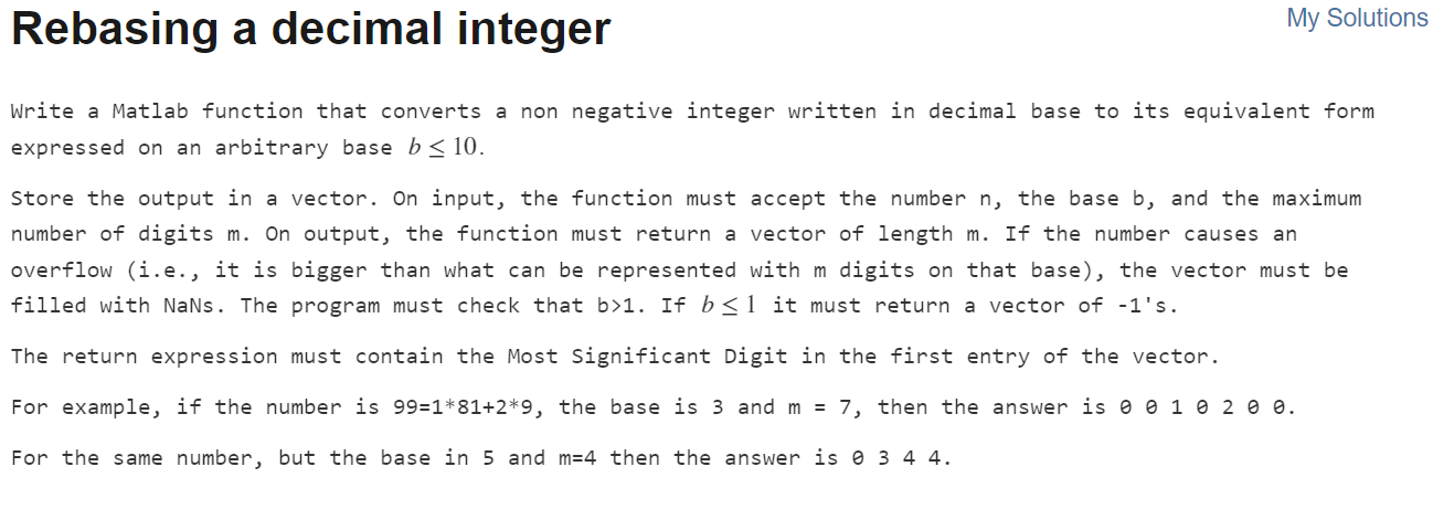 Solved netuasing a ueCinIal IIIEgeI Write a Matlab function | Chegg.com