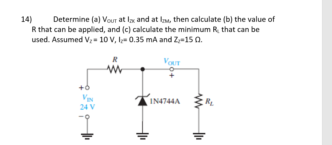 Solved 14) Determine (a) Vout at Izk and at Izm, then | Chegg.com