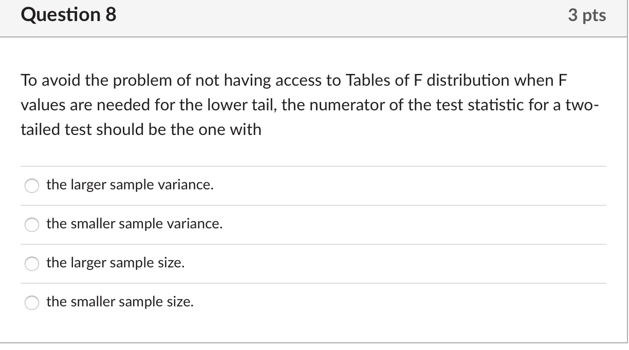 Solved Question 8 3 pts To avoid the problem of not having | Chegg.com