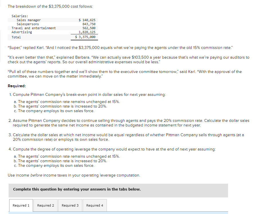Solved Case 5-32 (Algo) Cost Structure; Break-Even and | Chegg.com