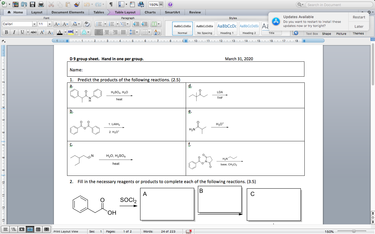 Solved Q Search in Document SmartArt Review BOHO È Dry 1 | | Chegg.com