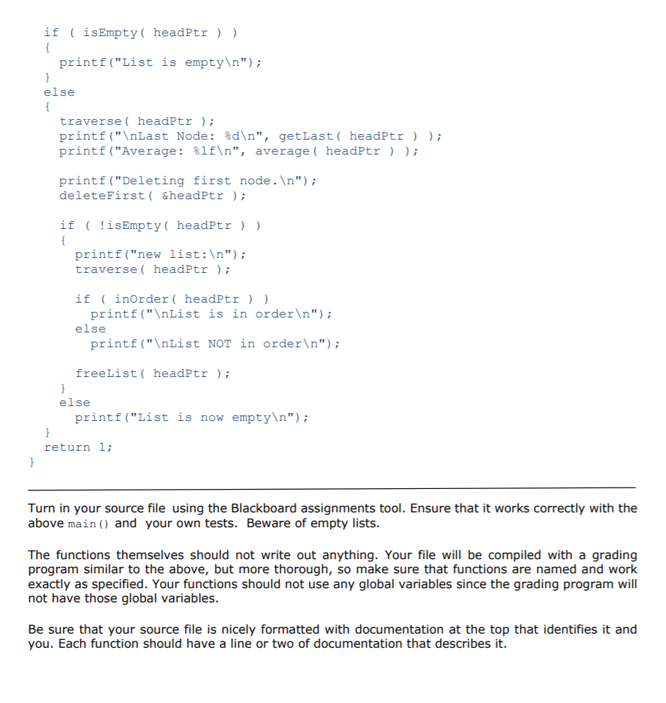 Solved CS 153 Program 10 – Additional Linked List Functions | Chegg.com