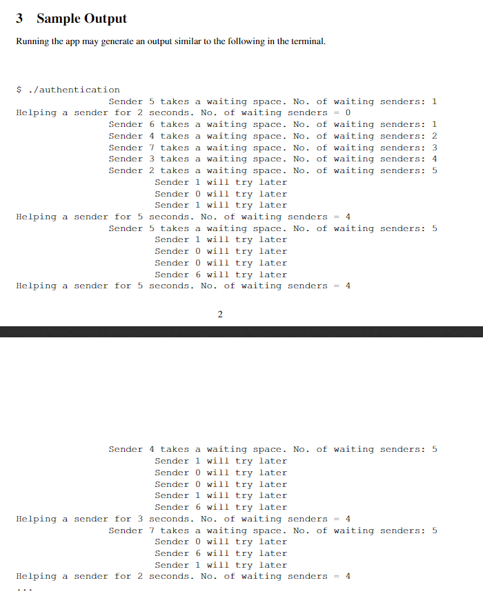 Solved The intended authentication app is a multithreaded | Chegg.com