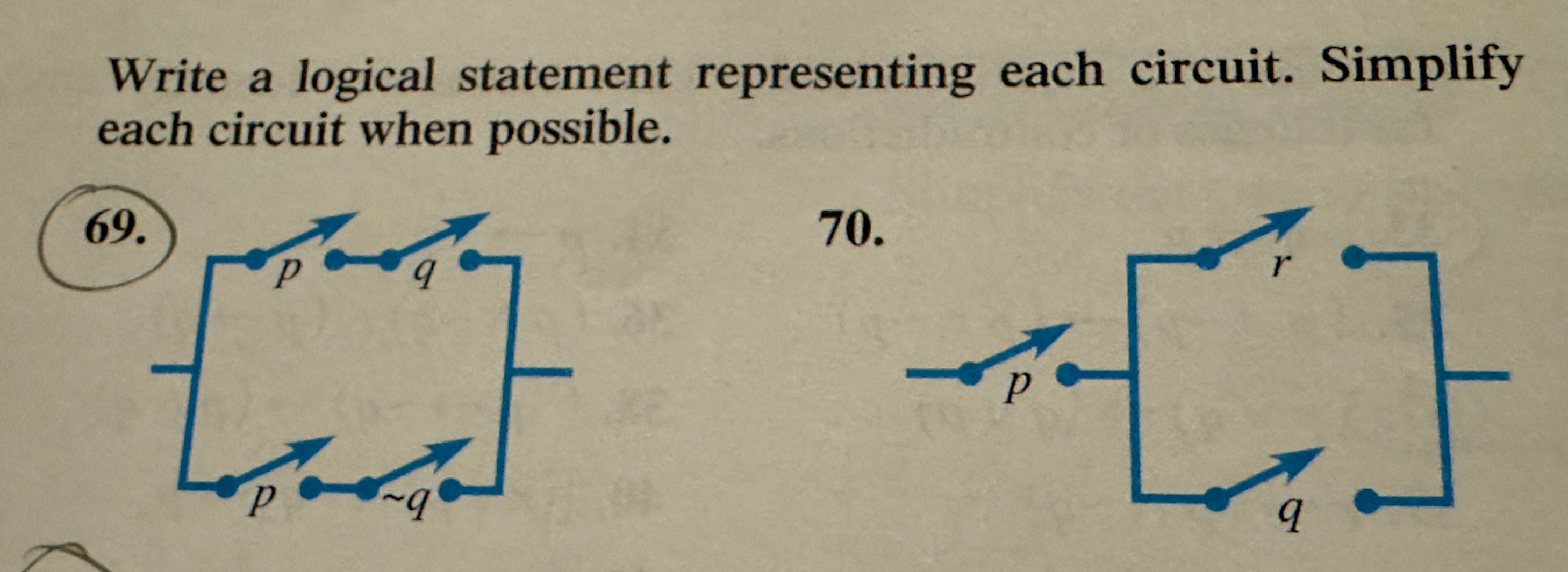 Solved Write a logical statement representing each circuit. | Chegg.com