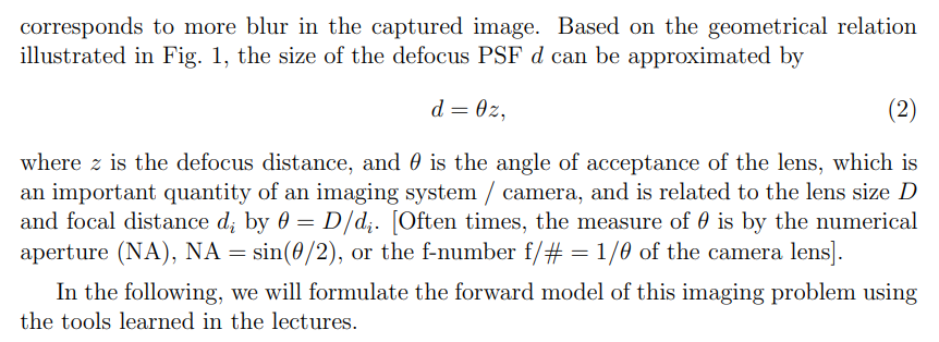 B Forward Model Of Linear Shift Invariant Lsi 