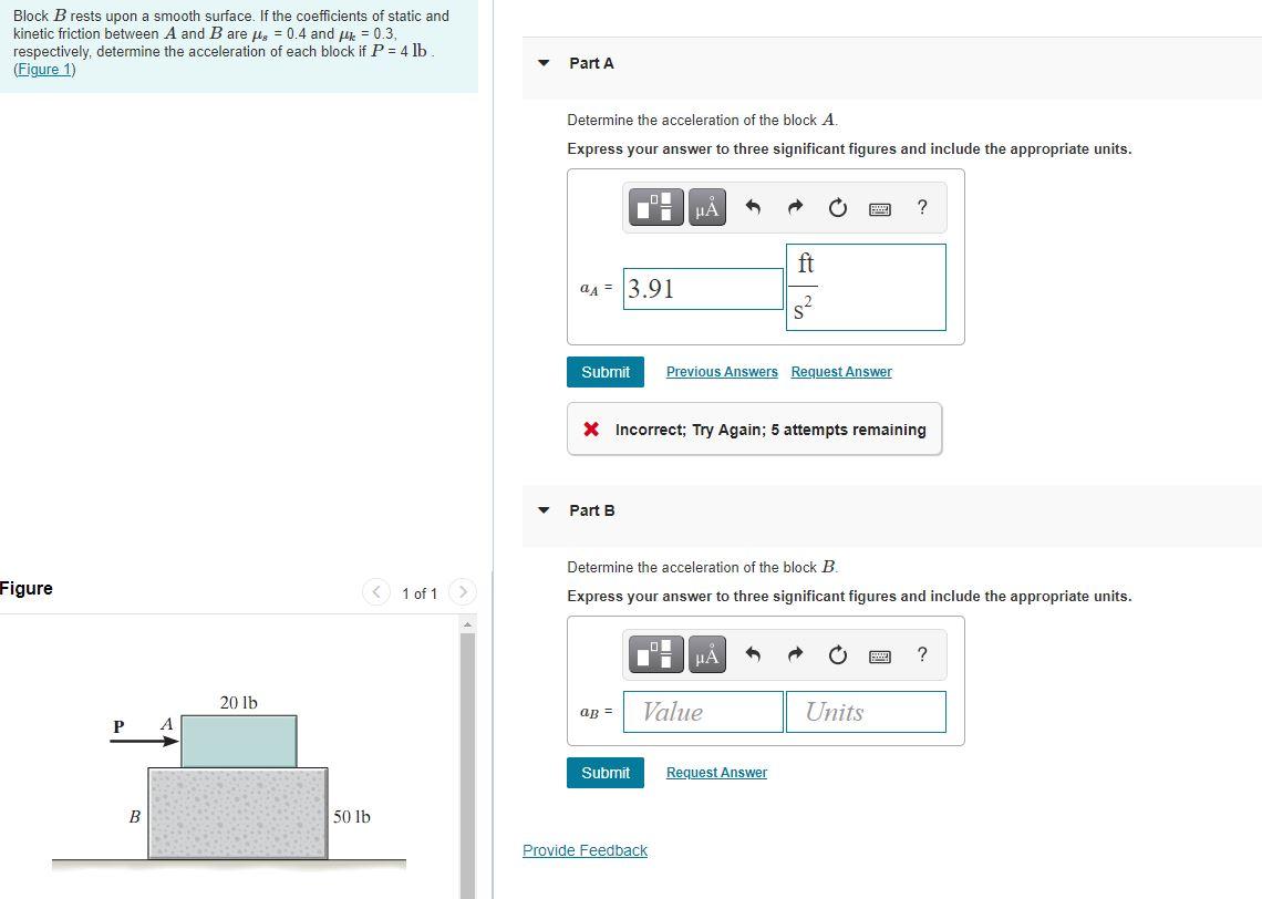 Solved Block B rests upon a smooth surface. If the | Chegg.com
