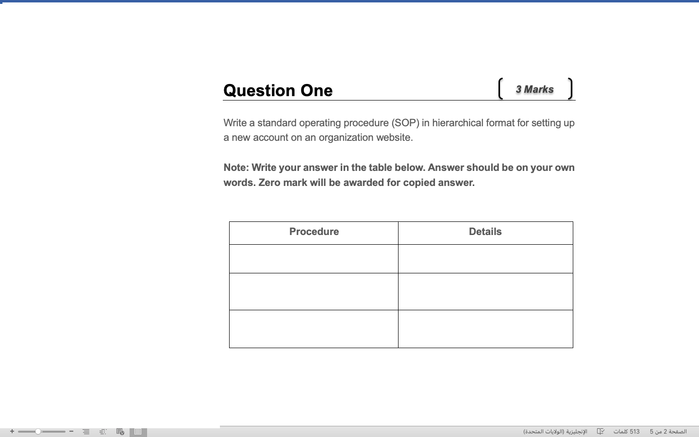 Write a standard operating procedure (SOP) in | Chegg.com