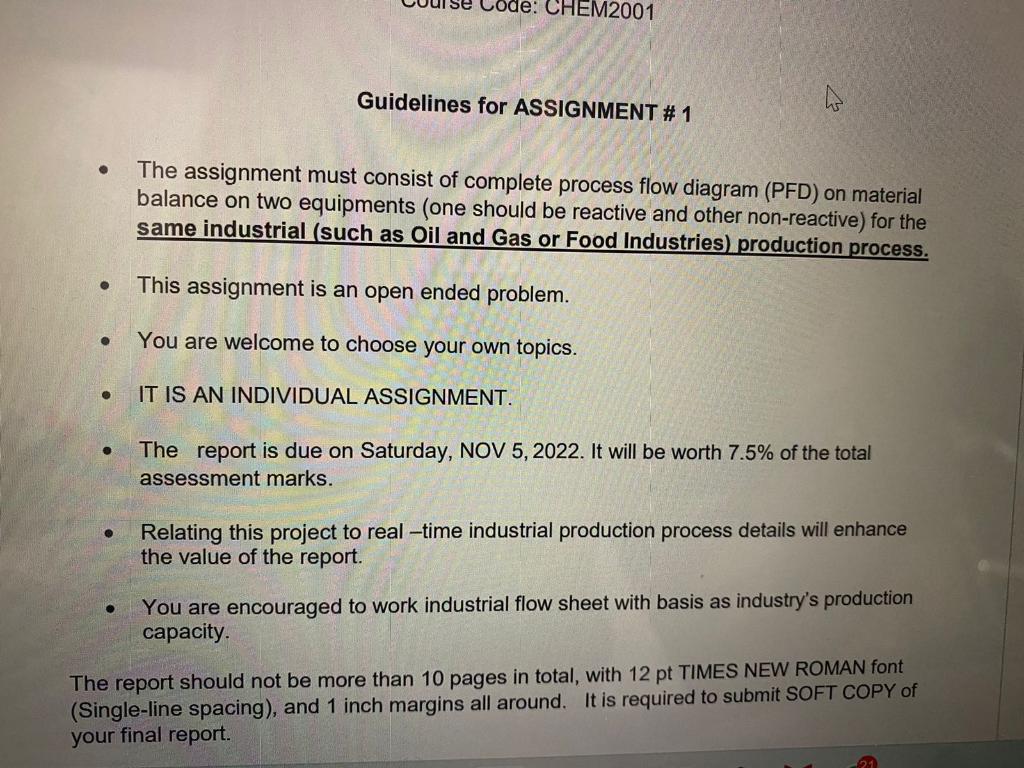Solved The assignment must consist of complete process flow | Chegg.com