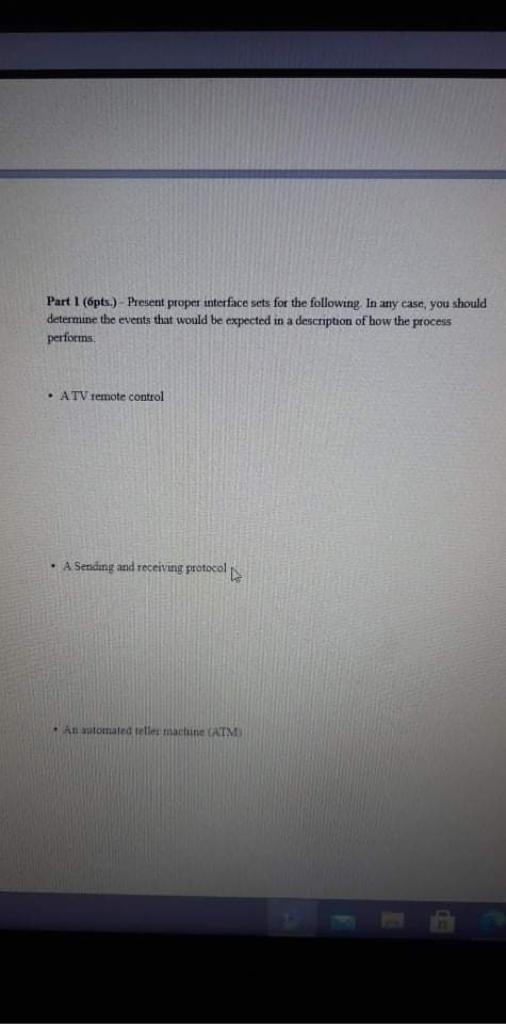 Solved Part 1 (6pts.) - Present proper interface sets for | Chegg.com