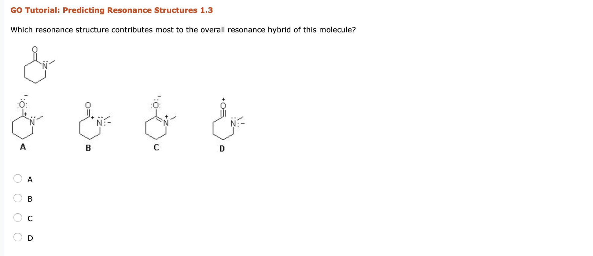 Solved GO Tutorial: Predicting Resonance Structures 1.3 | Chegg.com
