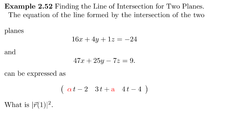 Solved Example 2.52 ﻿Finding the Line of Intersection for | Chegg.com