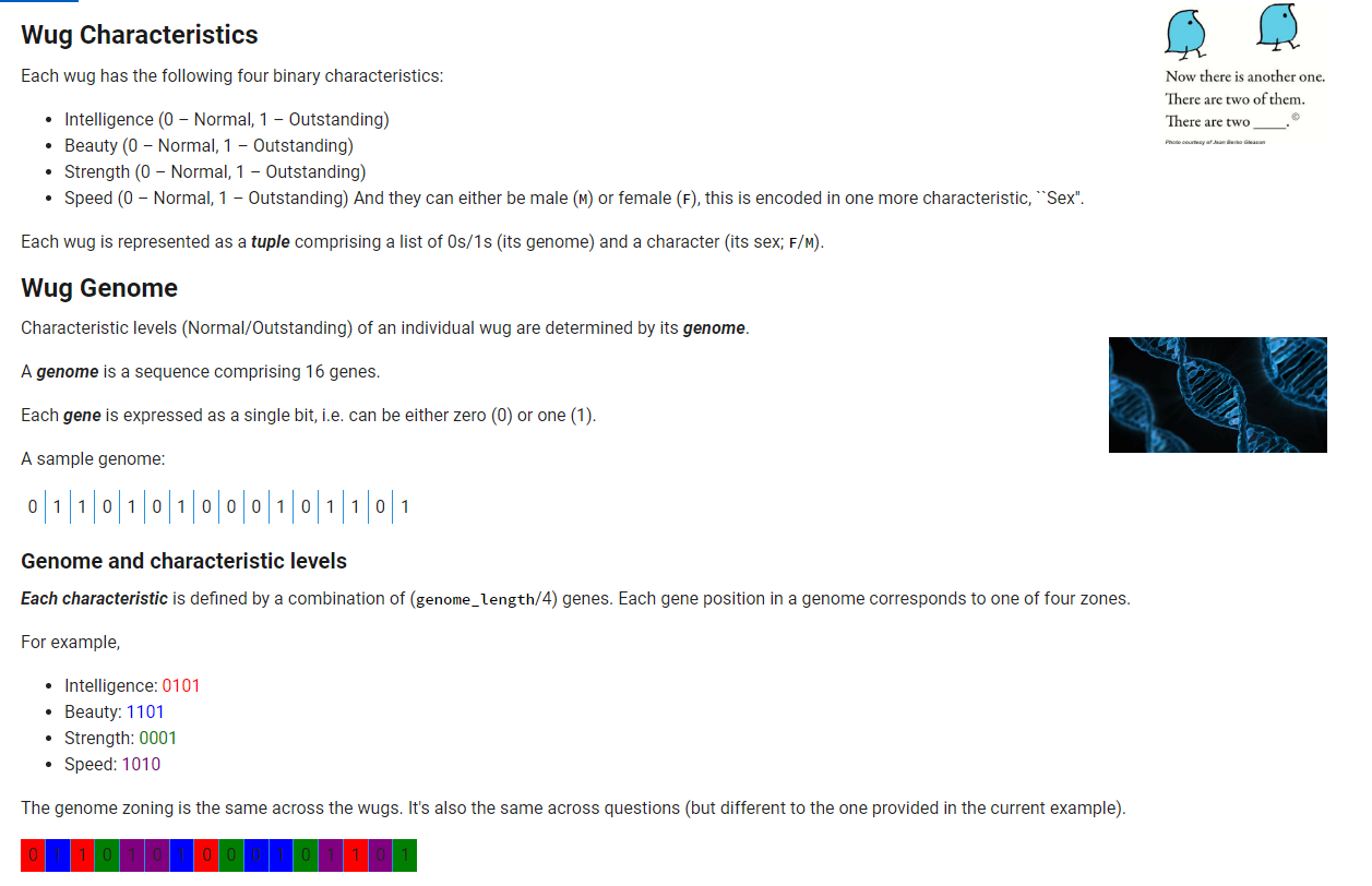 Solved Wug Characteristics Each wug has the following four | Chegg.com Solved Wug Characteristics Each wug has the following four | Chegg.com