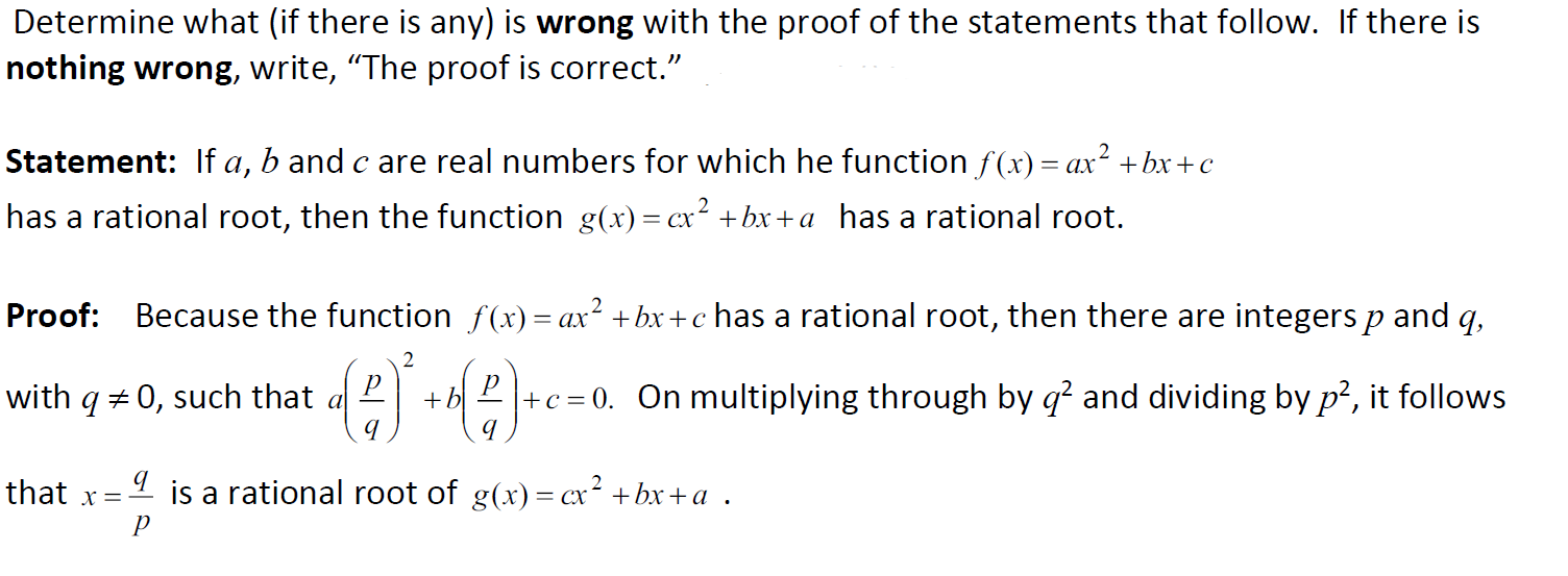 Solved Determine what (if there is any) ﻿is wrong with the | Chegg.com