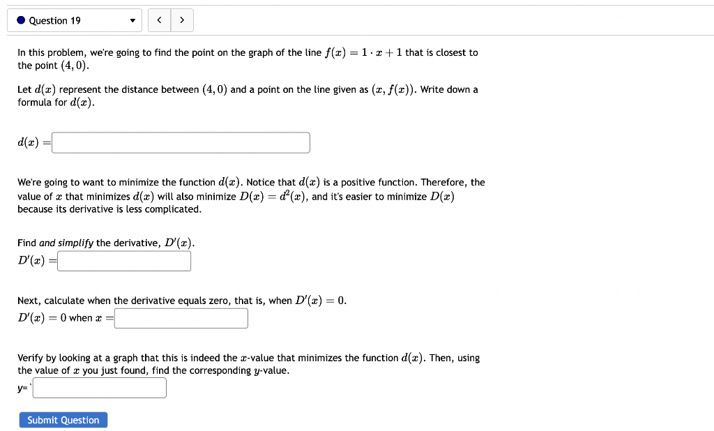 Solved In this problem, we're going to find the point on the | Chegg.com