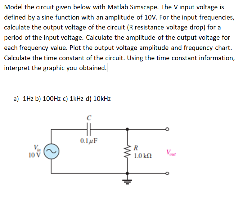 Solved Model the circuit given below with Matlab Simscape. | Chegg.com