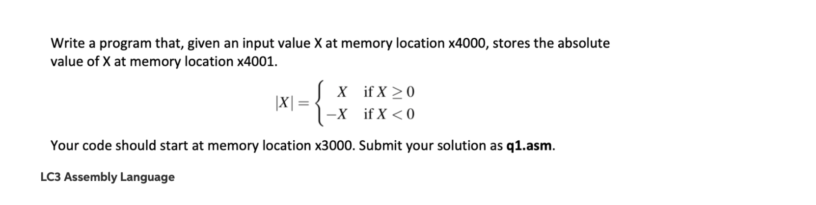 Solved Write a program that, given an input value Xat memory | Chegg.com
