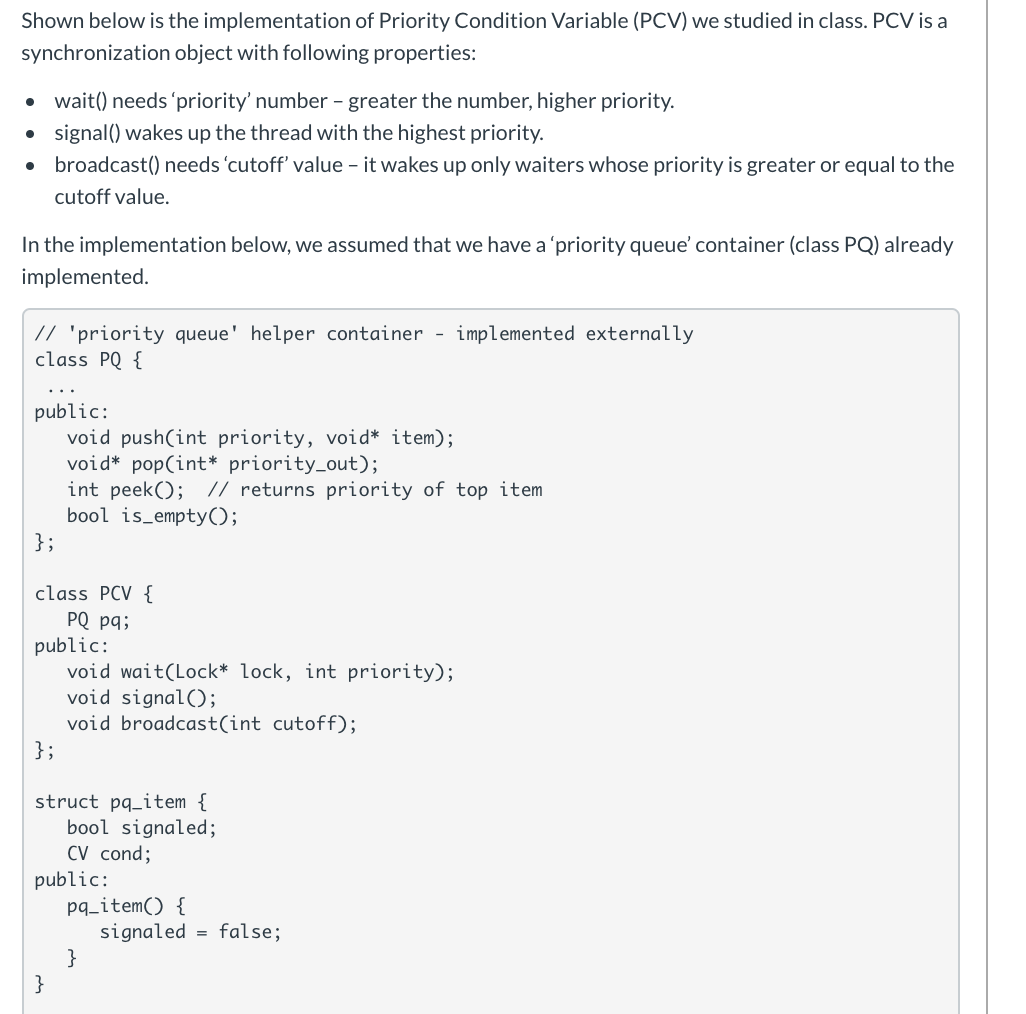 Shown below is the implementation of Priority | Chegg.com