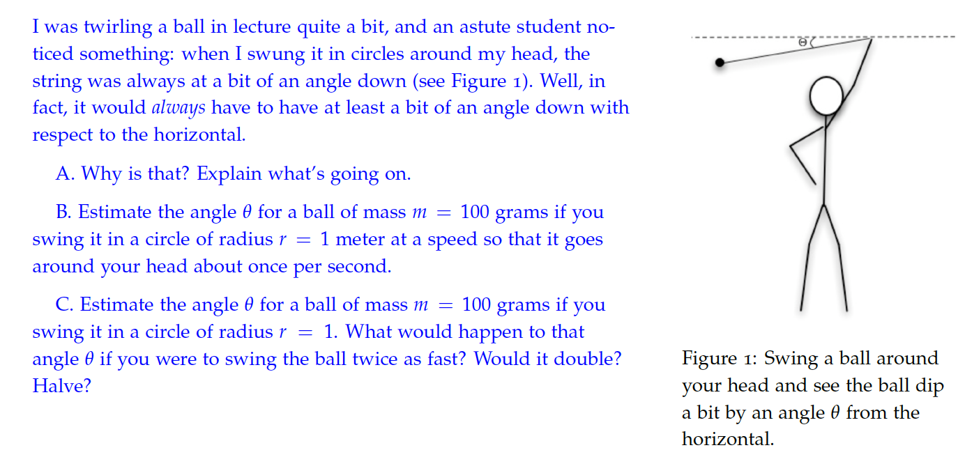 Solved I was twirling a ball in lecture quite a bit, and an | Chegg.com
