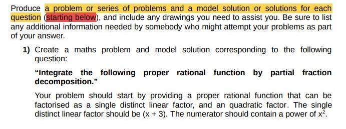 Solved Your task will be to design mathematical problems and | Chegg.com
