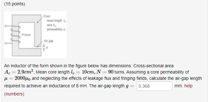 Solved (15 points) Core: mean length area permeability N | Chegg.com