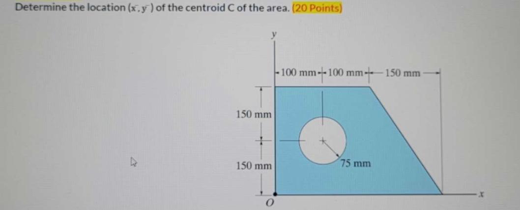 Solved Determine the location (x,y) of the centroid C of the | Chegg.com
