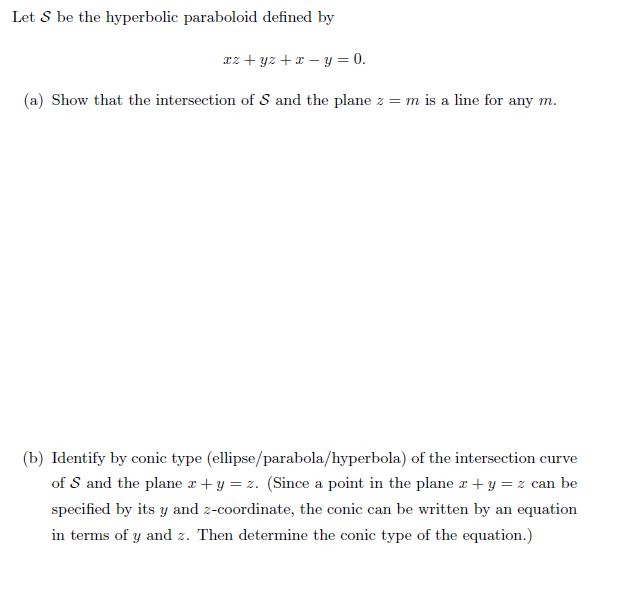 Solved Let S be the hyperbolic paraboloid defined by 12 + y2 | Chegg.com