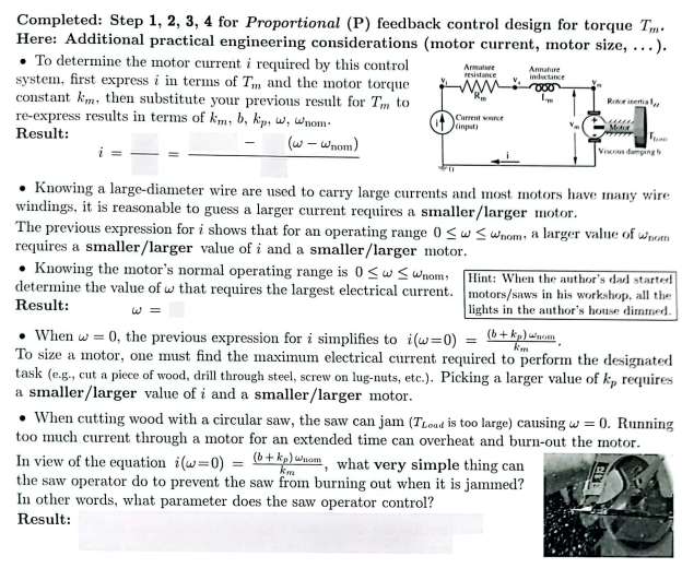 Solved 0.2 Step 4: Proportional (P) control of torque T~m to | Chegg.com