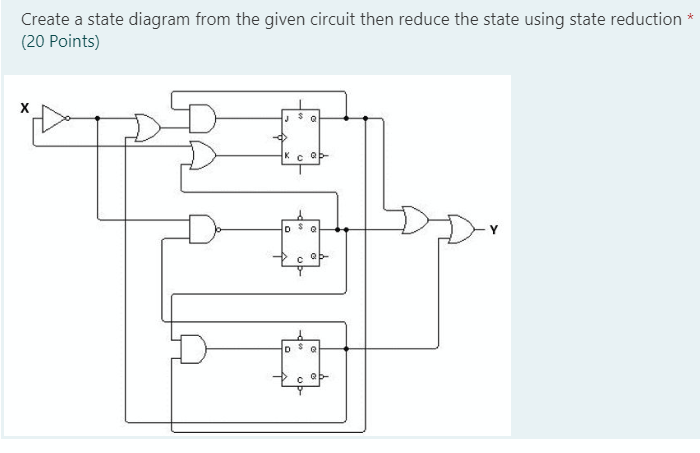 Solved Create a state diagram from the given circuit then | Chegg.com