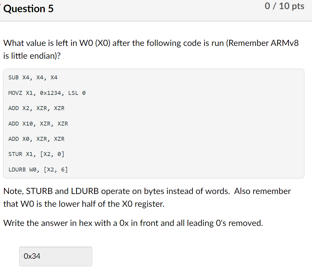 Solved Question 5What value is left in WO (XO) ﻿after the | Chegg.com