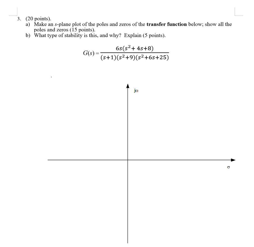 Solved Make an s-plane plot of the poles and zeros of | Chegg.com