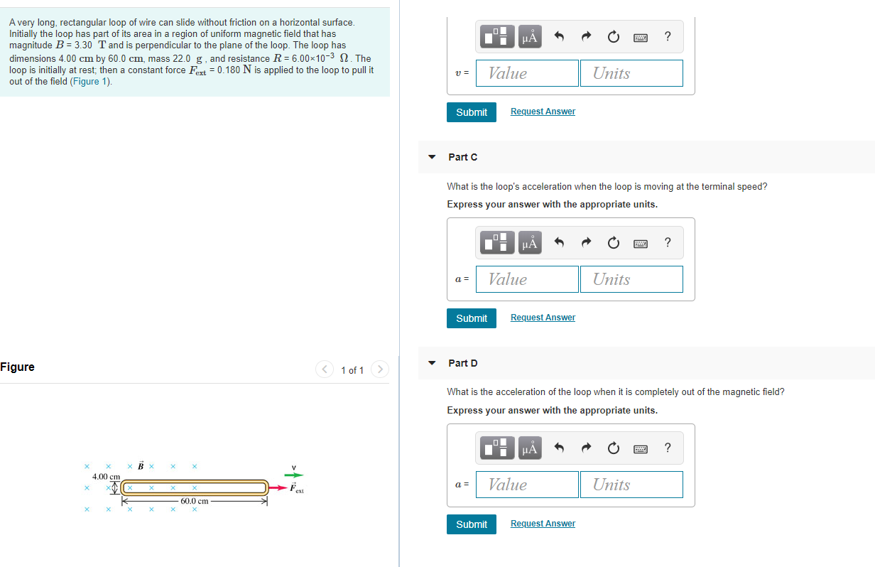 Solved A very long, rectangular loop of wire can slide | Chegg.com