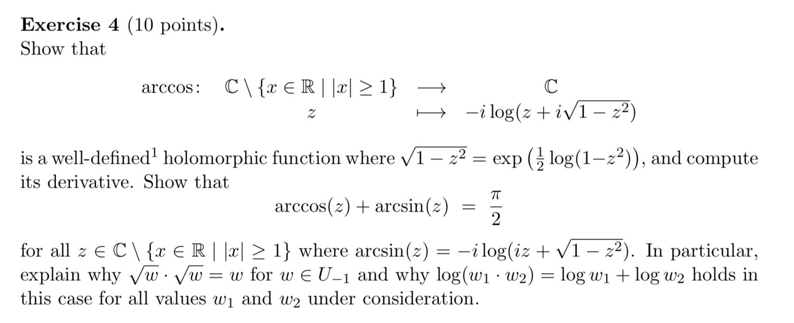 Exercise 4 (10 points). Show that | Chegg.com