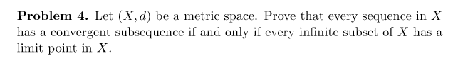 Solved Problem 4. Let (X,d) be a metric space. Prove that | Chegg.com