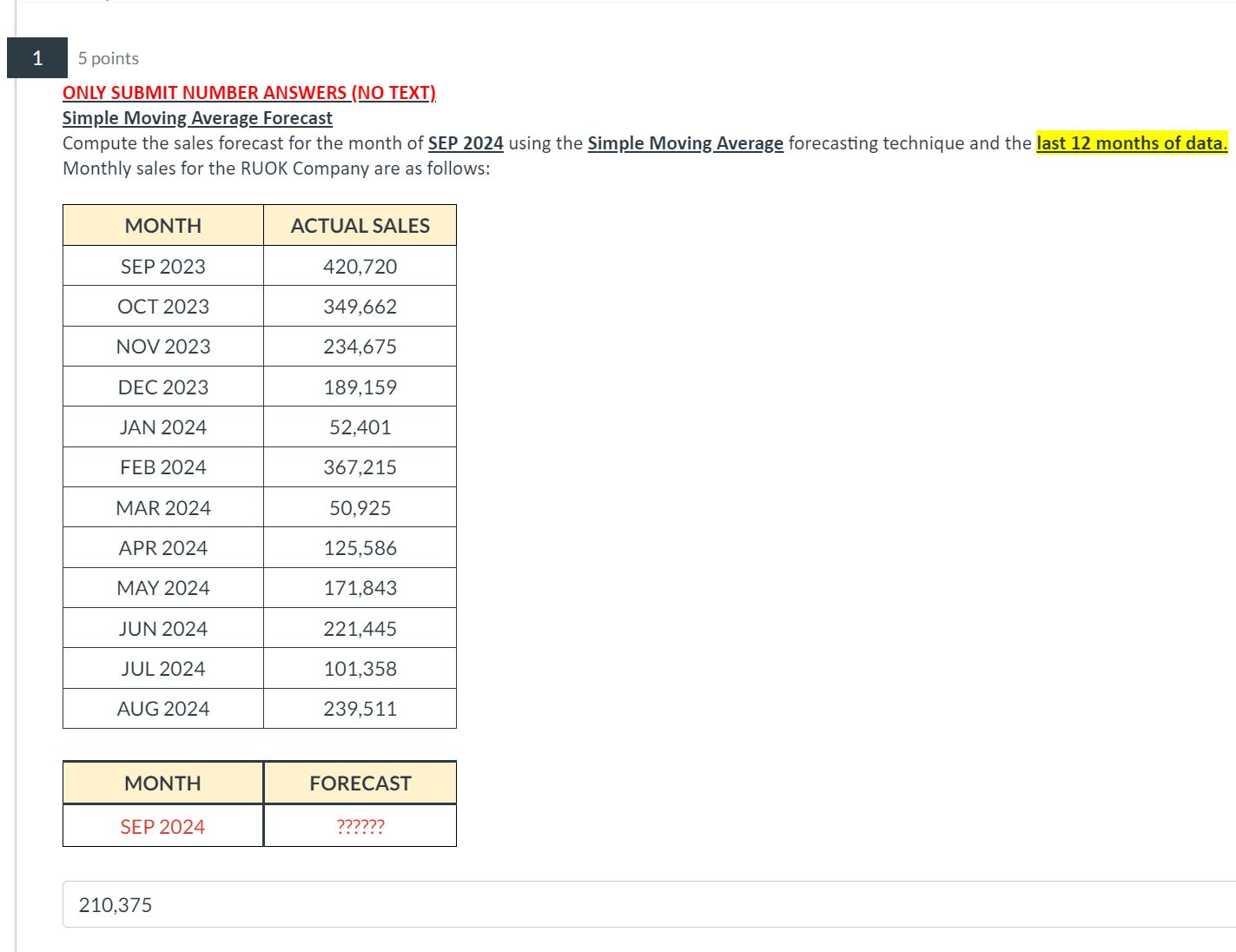 Solved ONLY SUBMIT NUMBER ANSWERS (NO TEXT).Simple Moving | Chegg.com